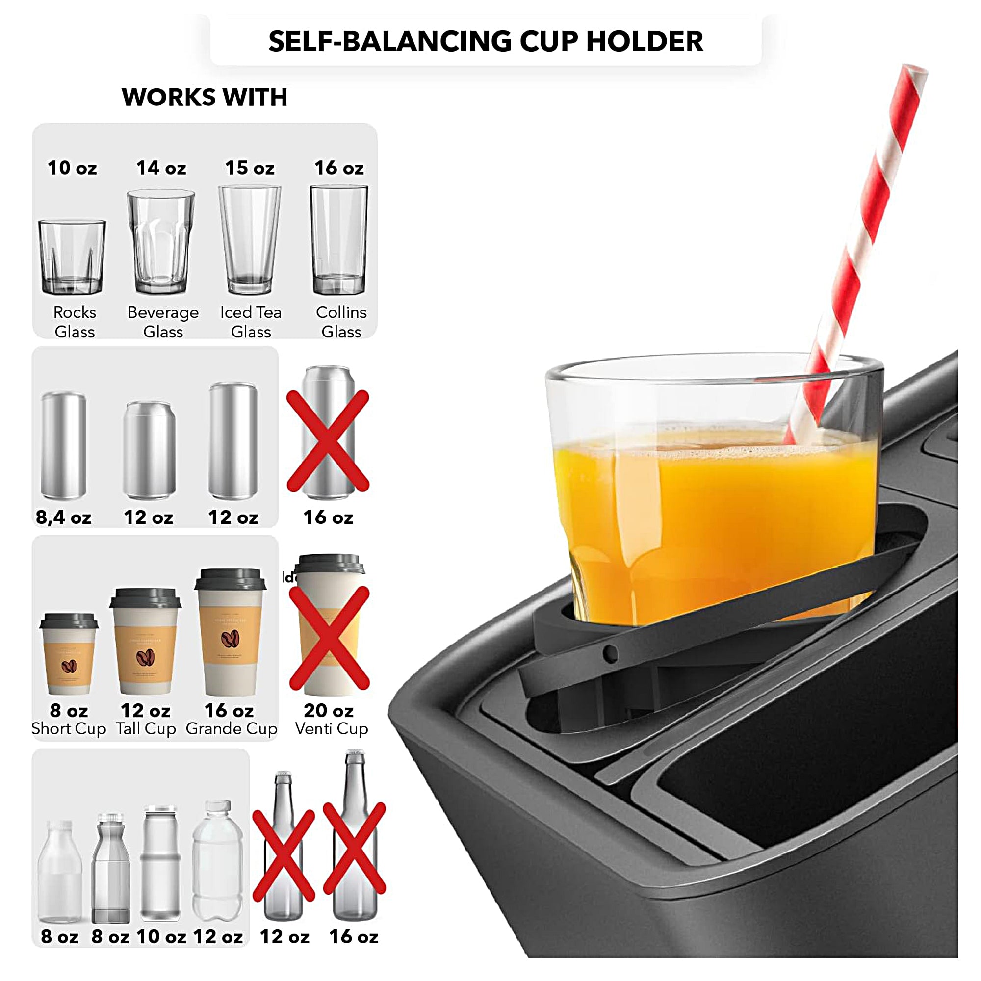 INSTA Tray - Drinks & Snacks Sofa Caddy with Armrest, Table with Phone ...