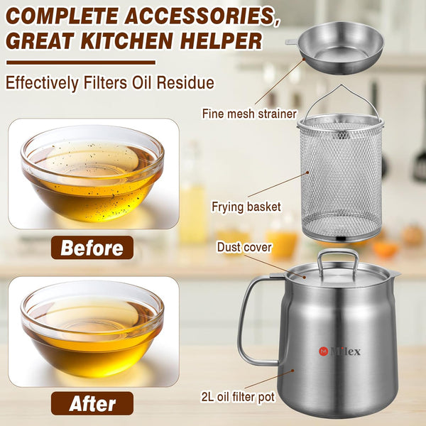 Milex Stainless Steel Oil Filter Pots - IGIA NEW YORK