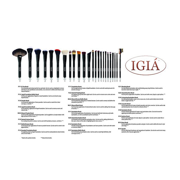 IGIA 24 PIECE MAKEUP BRUSH SET - IGIA NEW YORK